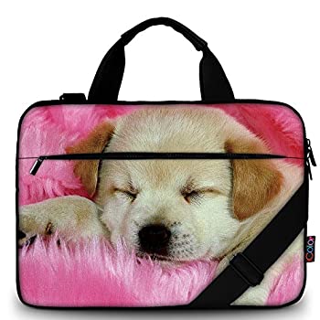 【中古】【輸入品・未使用】iColor 犬 キャンバス ノートパソコン キャリー ショルダー スリーブ ケース 保護バッグ ブリーフケース 11.6 12 12.9 13 13.3インチ ラップトップ ウルトラブック ネットブック CSH-...