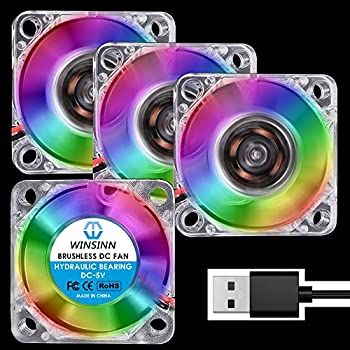【中古】【輸入品・未使用】WINSINN 30mm カラーLED USBファン 5V 油圧ベアリング ブラシレス 3010 30x10mm 高速 (4個入り)【メーカー名】WINSINN【メーカー型番】RGBFAN30105VHUSB【ブラ...