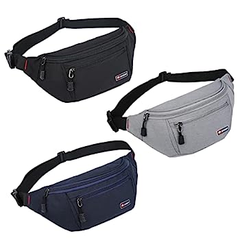 【中古】【輸入品・未使用】2パック ファニーパック 男女兼用 防水 スポーツ ウエストパック バッグ ヒップバムバッグ 旅行 ハイキング ランニング用, 3-ブラック+グレー+ブルー【メーカー名】ZOORON【メーカー型番】【ブランド名】Z...