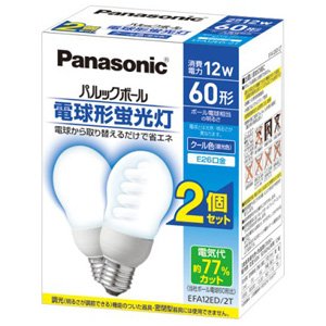 【メーカー名】パナソニック株式会社【メーカー型番】【ブランド名】パナソニック(Panasonic)【商品説明】パナソニック 電球形蛍光灯 A15形・クール色（昼光色）【2個入】Panasonic　パルックボール EFA12ED2T・画像はイ...