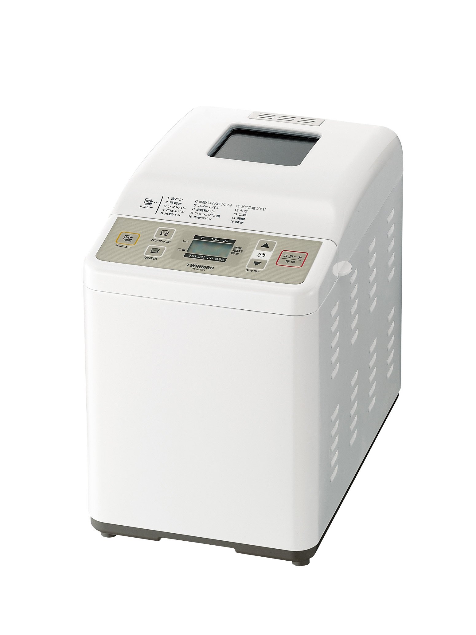【メーカー名】ツインバード(TWINBIRD)【メーカー型番】【ブランド名】TWINBIRD(ツインバード)【商品説明】ツインバード ホームベーカリー ~2斤 ホワイト PY-E631W・画像はイメージ写真ですので付属品など画像の通りではな...