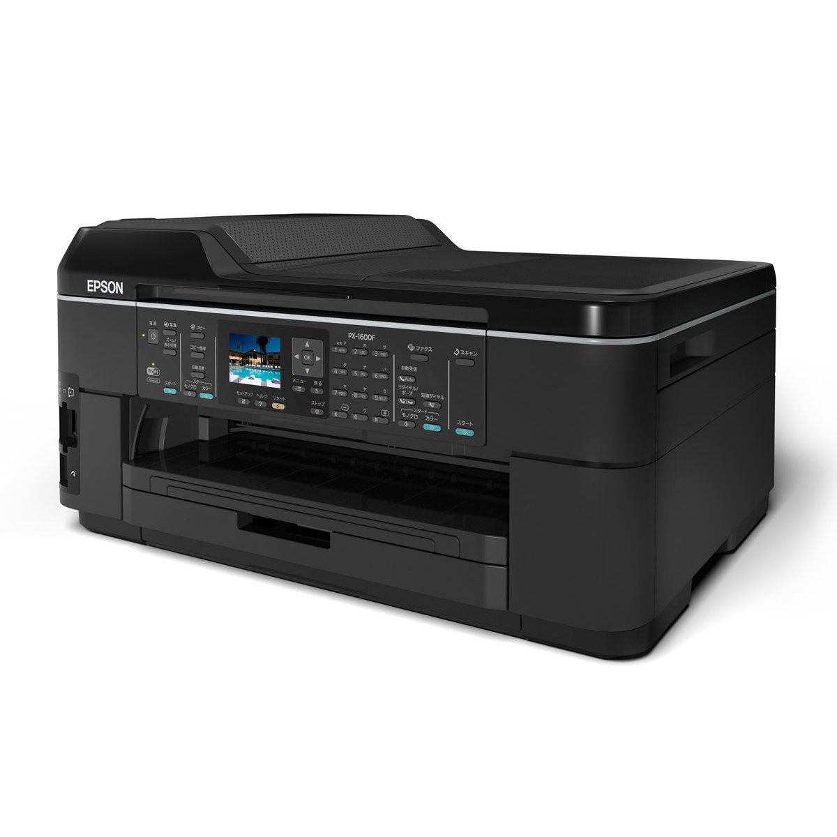 【メーカー名】エプソン【メーカー型番】【ブランド名】エプソン【商品説明】EPSON A3インクジェットFAX複合機 PX-1600F A3ノビ対応 ネットワーク標準搭載 1段フロントカセット(最大250枚) 大容量ブラックインク採用・画像は...
