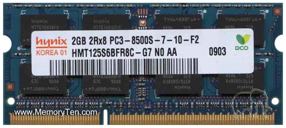 【メーカー名】Hynix【メーカー型番】【ブランド名】Hynix【商品説明】hynix PC3-8500S (DDR3-1066) 2GB SO-DIMM 204pin ノートパソコン用メモリ 型番：HMT125S6BFR8C-G7 動作保...