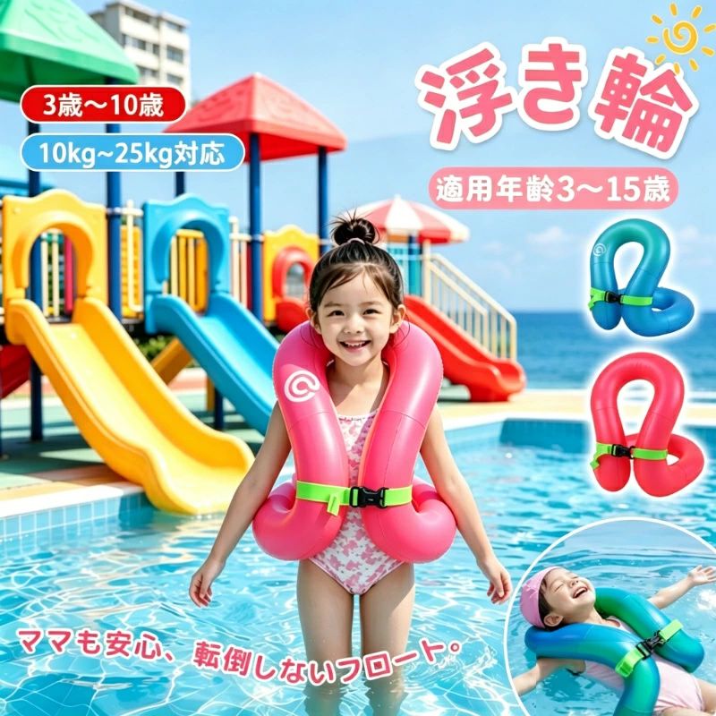 商品情報 商品名 浮き輪 子供 リングベスト サイズ サイズ 推奨体重 S ? 10 ～ 25 kg M ? 25 ～ 35 kg L ? 35 ～ 50 kg 原産国 中国 お勧めの 安全素材：環境配慮PVC 環境にやさしいPVC素材を使...