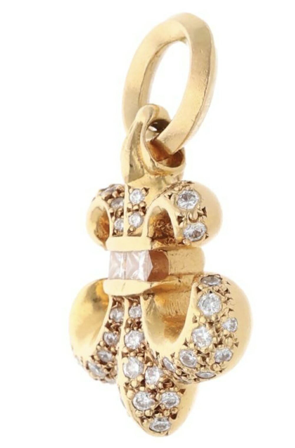 クロムハーツ　BSフレア　22Kチャーム ゴールドです。 中古商品となり、多少使用感がございますが、綺麗なコンディションです。 ペンダントトップサイズ：縦約2.8cm、横約1.8cm 素材：22金、パヴェダイヤ クロムハーツ　スウェードポー...