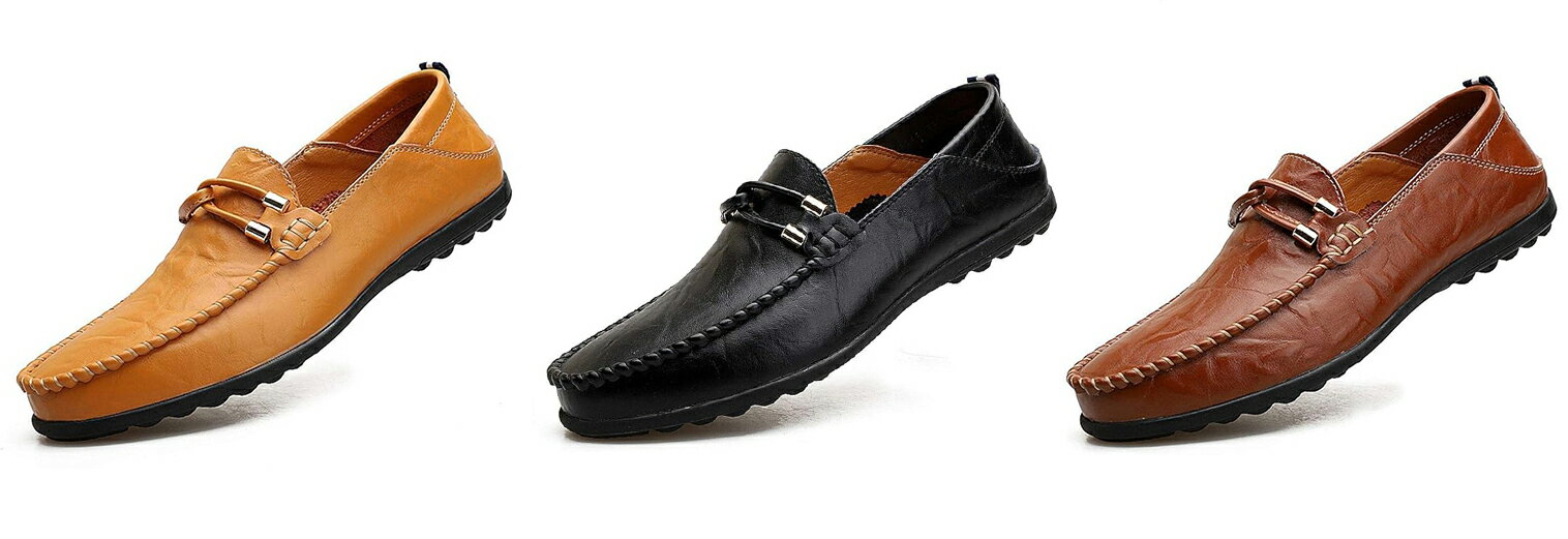 ローファー スリップオン メンズ ドライビングシューズ 合成皮革 モカシン 靴 ビジネスシューズ カジュアルシューズ 紳士靴 軽量 24.0cm-28.5cm アッパーは上質な合成皮革で仕上げられ、外観、質感、屈折性、通気性も優れて、柔らか...