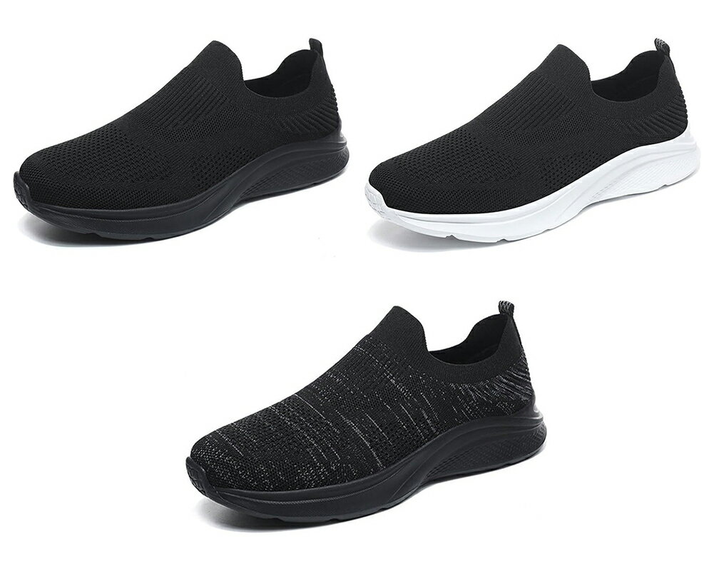 スリッポン スニーカー メンズ メッシュ 紐なしスニーカー ウォーキングシューズ ジム用 ランニング スポーツ シューズ 通気性 軽量 歩きやすい 立ち仕事 夏 室内 通勤 介護 高齢者 24.5cm-28.5cm アッパーは通気性に優れた...