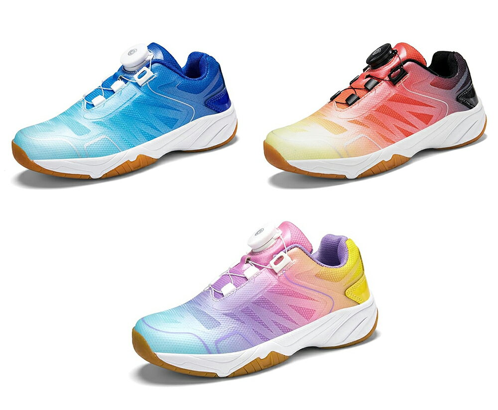 ジュニアシューズ ジュニアバドミントレーニングシューズ 男の子 女の子 テニスシューズ 卓球シューズ 体育館シューズ 軽量 滑り止め 通気性 衝撃吸収 クッション性 20.0cm-25.5cm 安定性を確保するために、ソールには高弾性で耐磨...