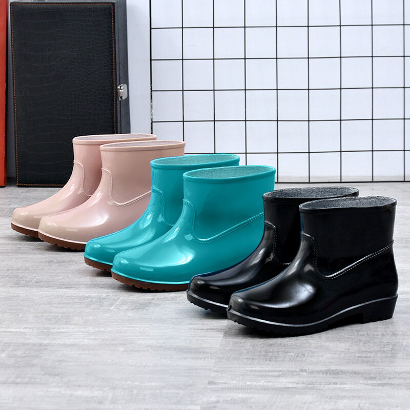 レディース 雨靴 お洒落 レインしゅーず 厚底 チャンキーヒール 防水シューズ 無地 シューズ おしゃれ 通気 ラバー ソール 晴雨兼用 超軽量 きれいめ 柔らかい 大きいサイズ レインシューズ ブーツ 台風でも対応 通勤 梅雨対策 23....