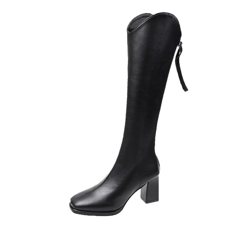 厚底ロングブーツ レディース ロング丈 コスプレ パンク靴 長靴 厚底靴 シンプル おしゃれ カジュアル シューズ 旅行 通勤 22.5cm-25.0cm 太ヒール 安定感 軽量 脚長効果 【メイン素材】合成皮革生地はお手入れが簡単なだけで...