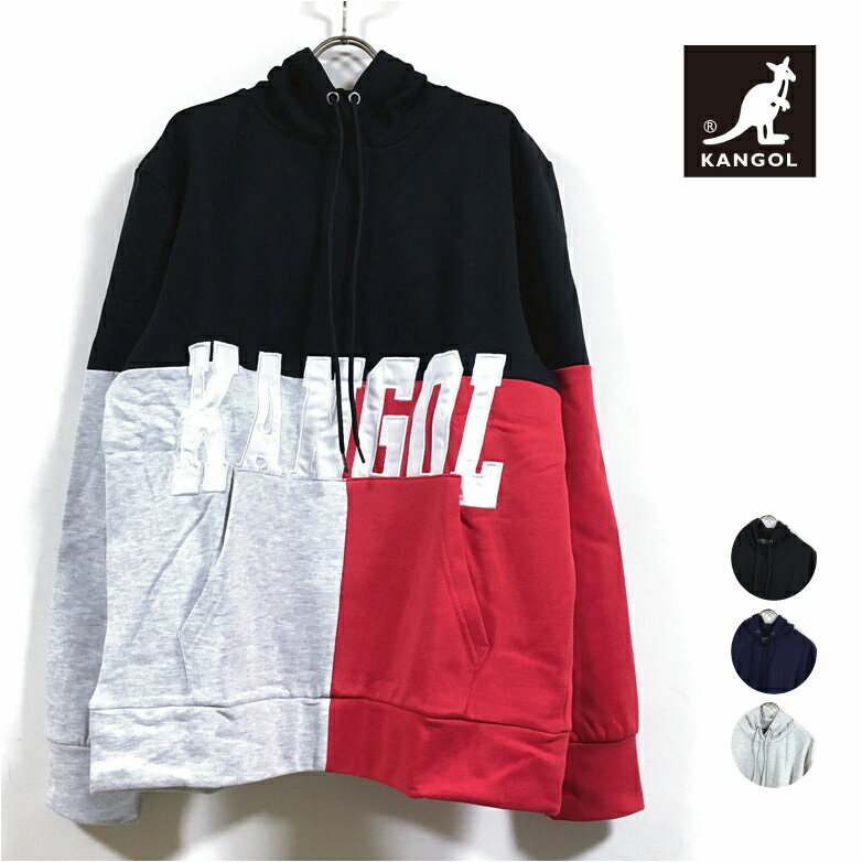 KANGOL カンゴール COLORBLOCK HOODY パーカー 裏起毛 K96151 メンズ 【 送料無料 】 切替 プルオーバー フーディー スウェット ストリート系 ファッション 迷彩 カモ M L XL 2XL USサイズ ブラ...