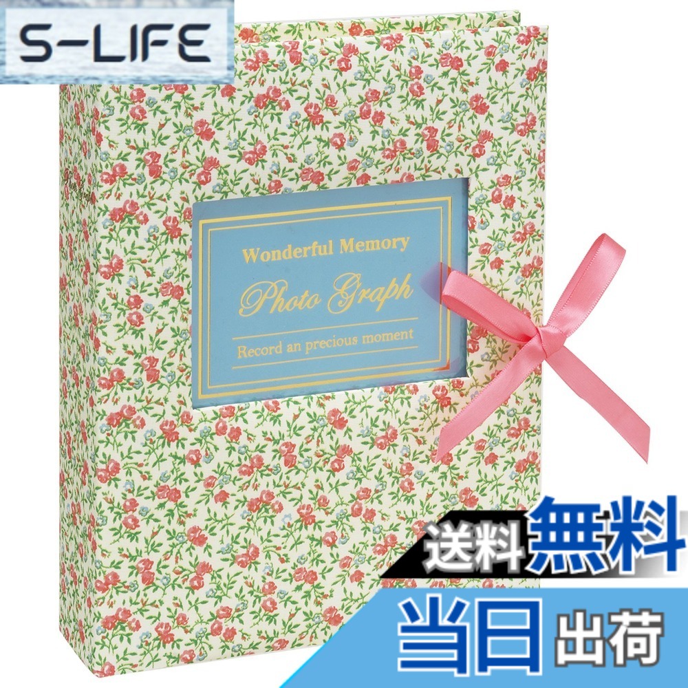 商品情報商品の説明Lサイズ写真が200枚収容できる、容量タイプのポケットアルバムです。 表紙はかわいい小花柄のデザイン。 フレームの中には、金色の箔押し付きのPOPカード入り。 表紙にフォトフレームが付いたアルバム。 お気に入りの写真を表紙...