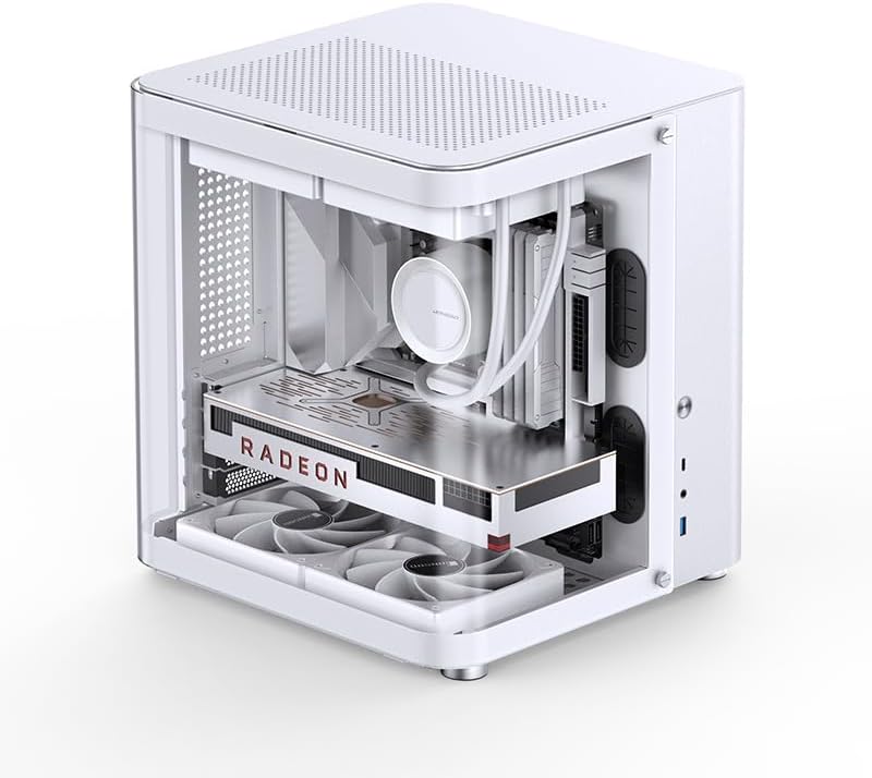 PCケース　JONSBO TK-1 ホワイト モデル:TK-1　2.0 サイズ：299mm（W）x310mm（D）x345mm（H）（足含め） 重さ：約5.9kg 材質：2.5mm厚さのアルミニウムマグネシウム合金、内部1mmSGCC MB...