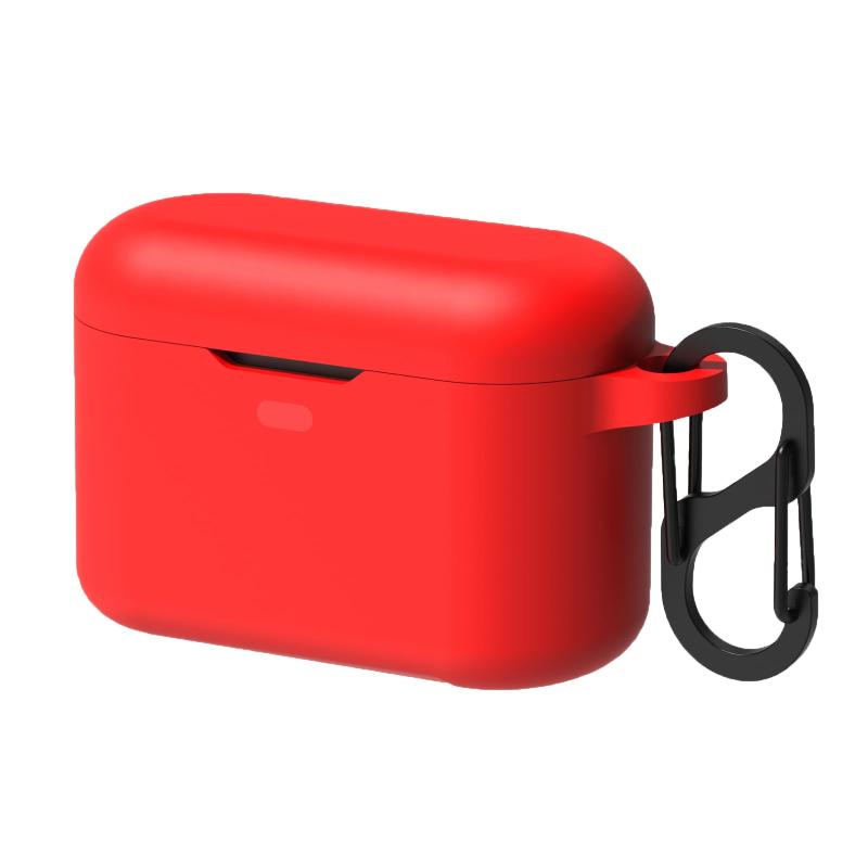 Geekria シリコン カバー 互換性 カバー Beyerdynamics Free BYRD 対応 True Wireless Earbuds 充電ケース充電ケースカバー 外装カバー キーホルダーフック付き 充電ポートアクセス可能 (Red)