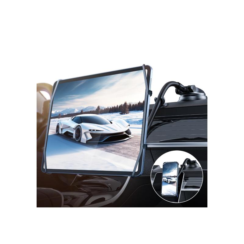 【吸盤ベース付属】タブレットホルダー 車 【2025強化版】振動防止で固定・揺れない/360°回転・多角度曲げ可能なアーム/7-12.9インチ対応/ 対応 android fire ipad車載ホルダー【吸盤ベース付属】このタブレットホルダ...