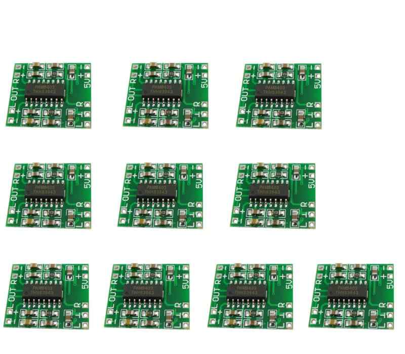 KKHMF 10 個 PAM8403 超小型ステレオデジタルアンプボードモジュール(3W + 3W)モデル：PAM8403コンピュータのUSBポート5V電源を使用することができます. または携帯電話充電器を使用するUSB ポート5V電源 バ...