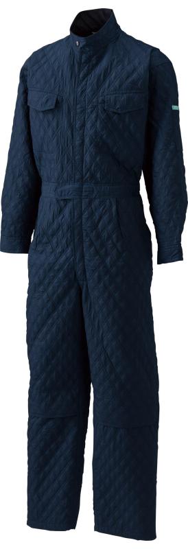 [サンディスク]SUN DISK【ツナギ服】防寒 弱撥水加工 ヒノマルカット ひざストレッチカット 軽くて暖かい 簡単丸洗い キルト冬物続服《044-2899/2897/2898》 (LL, 2897-ネイビーブルー)素　材：表地 ポリエス...