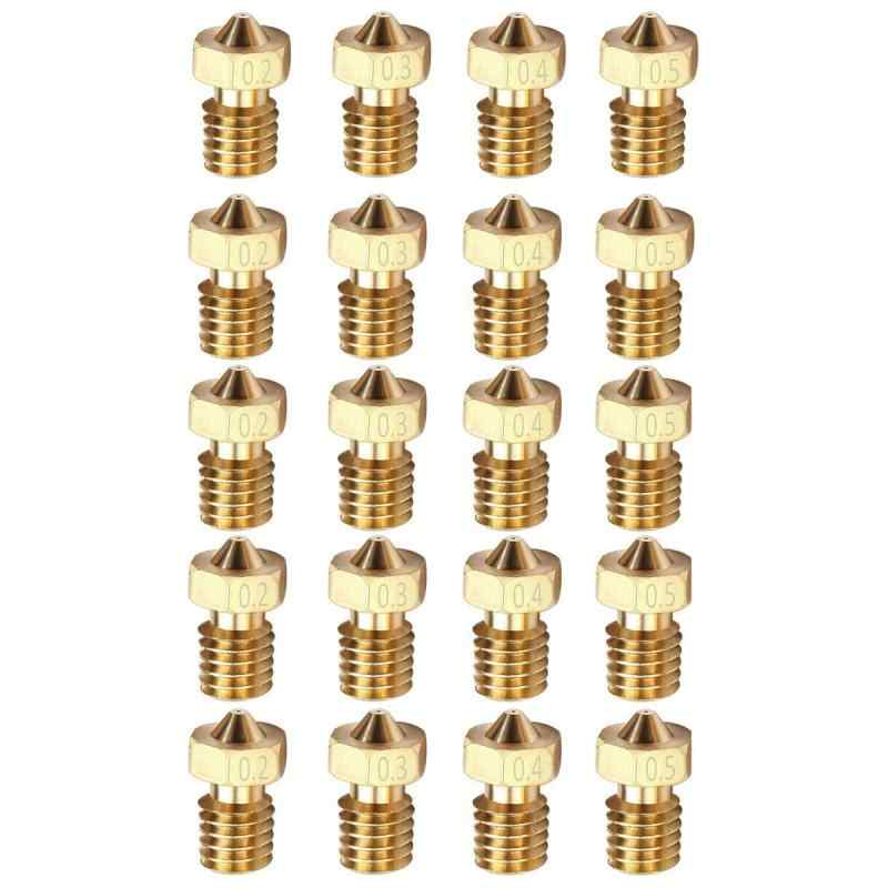 WINGONEER 20PCS M6 3.0mm 3D プリンタ 0.2mm 0.3mm 0.4mm 0.5mm E3D Makerbot 用押出ブラスノズルプリントヘッド（5枚/各サイズ）E3D Makerbot用20個M6 3Dプリンタ...