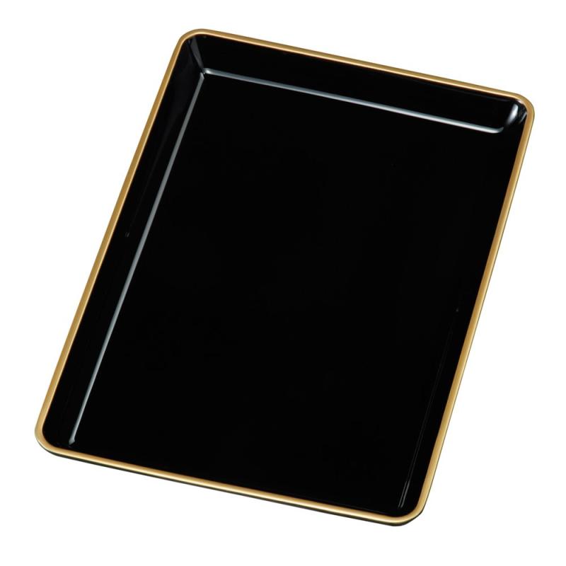 藤代工芸 切手盆 名刺盆（黒無地・金縁付き） (木質 7寸（金縁付き）)日本製 国産 紀州塗 漆器一枚は揃えておきたい切手盆ご祝儀袋を直接、手で持って渡すことはとても失礼になります。 簡単に渡す場合でも、切手盆にのせるか、風呂敷に包んでお渡...