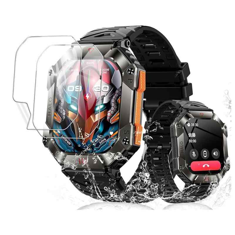 For Wishoney スマートウォッチ 2インチ フィルム【YCJDP 2024新登場強化モデル】Wishoney 保護フィルム 気泡自動消え 高い透明度(反射低減) 水や油に強い 指紋防止 柔軟 TPU製 (2枚セット)⌚【対応機種】...