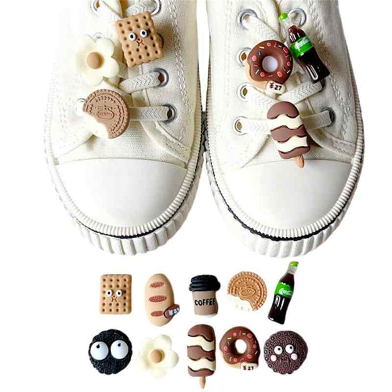 [DUOLEIMI] シューズチャーム スニーカー チャーム 靴ひもクリップ 10点セット シューズピアス 靴ひも アクセサリー シューズ 装飾セット内容：スニーカー用装飾チャーム10個セット、靴ひもに簡単に取り付け可能なクリップ式デザイン...