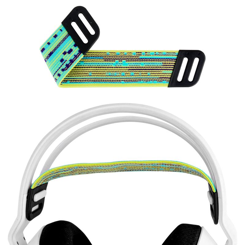 Geekria ヘッドバンド 互換性 ヘッドホンヘッドバンド メッシュ生地 パッド ロジクール Logitech G733, G335, G535 対応 交換用 (黄色/ミントグリーン)