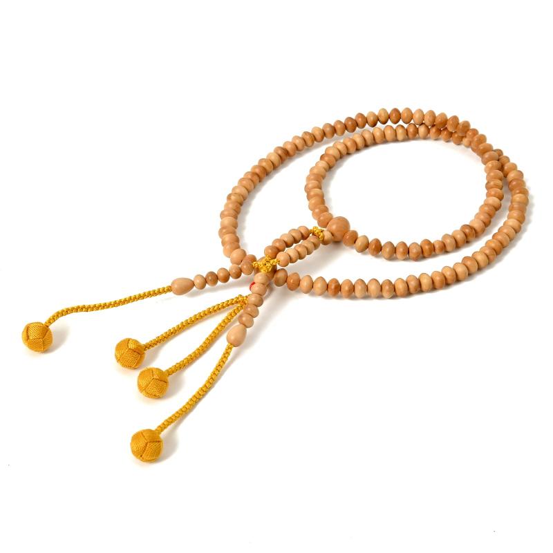 shingon.shop 念珠 数珠 真言宗 請来型 艶消し 尺三平 共仕立 金茶色梵天 桐箱入り (黄楊 柘植)真言宗用念珠　珠素材：黄楊 (柘植)　対象：男性向け念珠サイズ：尺三(約39cm)　形状：ミカン玉・素挽(すびき)仕立：請来型...