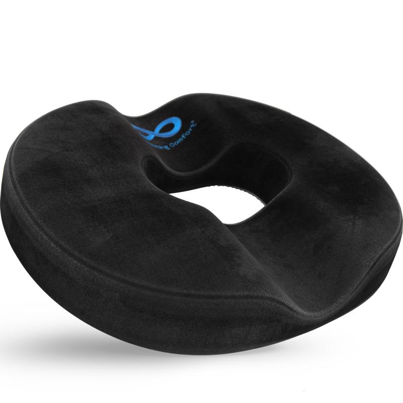 Everlasting Comfort 丸型シートクッション - 人間工学に基づいたドーナツクッション 2 in 1 丸型シートクッション、快適な座り心地のメモリーフォーム付き1つのソリューションで2つ: 円形クッションはドーナツクッション...