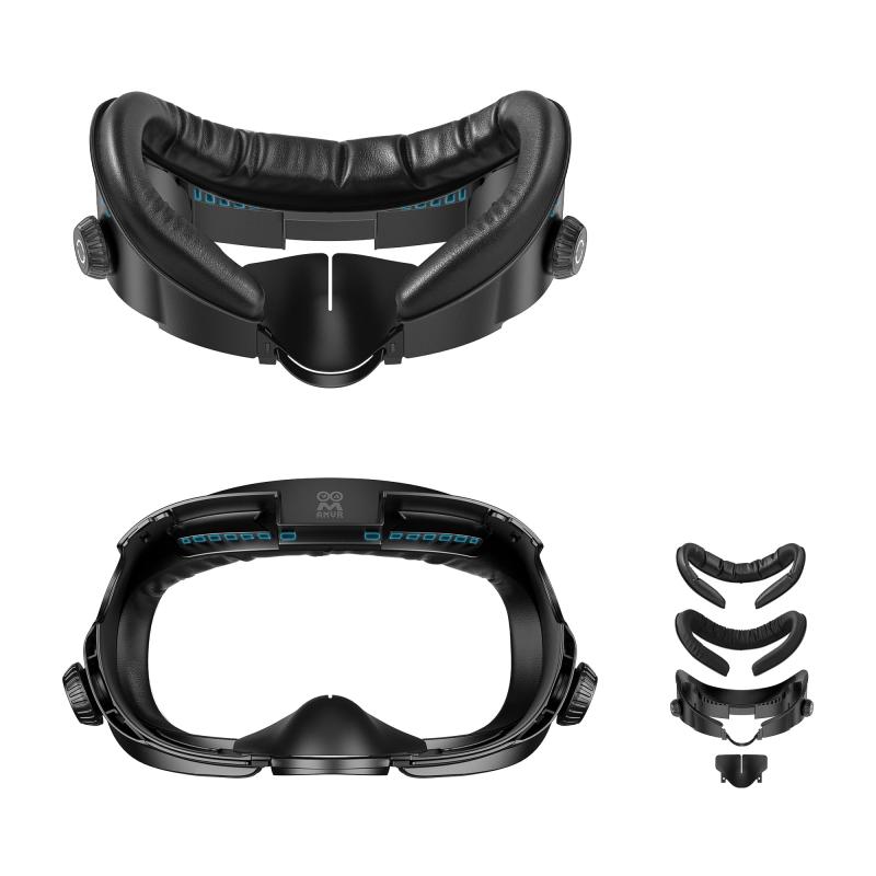 AMVR Upgraded Face Cover Pad Quest3に対応アップグレードされた冷却 フェイスクッション、フェイスカバー交換 通気性 ノブ付き 調節可能 vr アクセサリー (Compatible with bobovrヘッ...