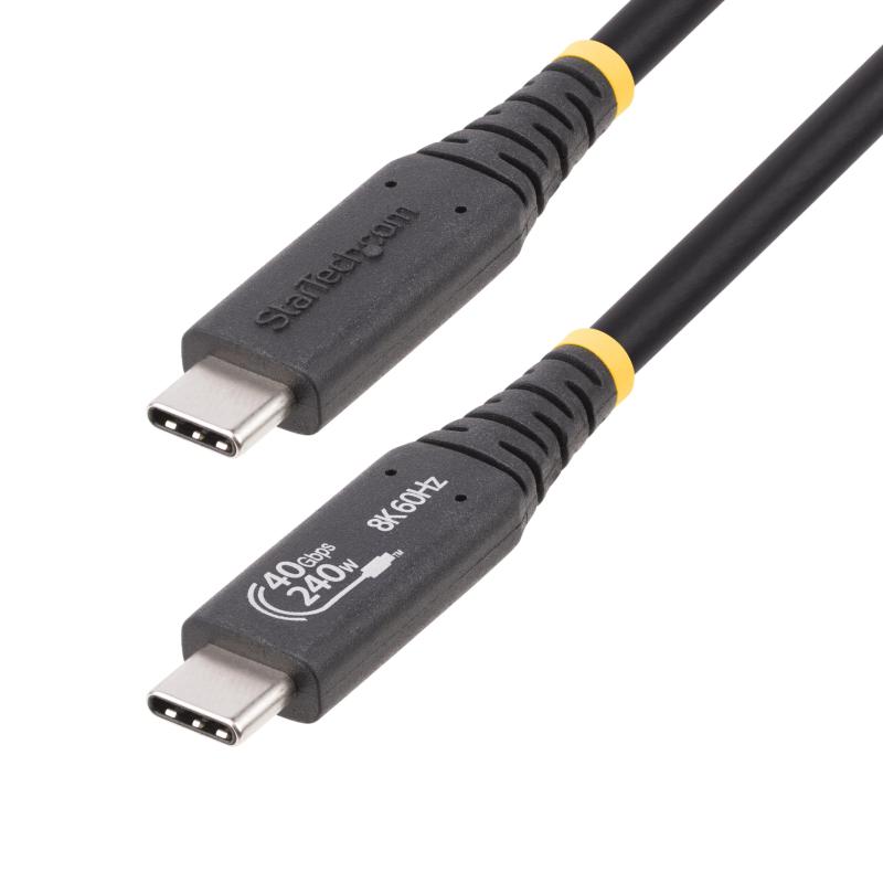 StarTech.com USBケーブル／USB4（40Gbps）／1m／Type-C／オス・オス／240W Power Delivery／8K60Hz／DP Altモード／USB-IF認証品／Thunderbolt互換／RoHS準拠／高速...