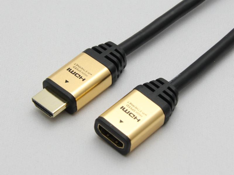 ホーリック HDMI延長ケーブル 1m ゴールド HAFM10-552GDコネクタ形状：HDMI標準コネクタ（タイプA/オス）-HDMI標準コネクタ（タイプA/メス）コネクタサイズ ・タイプAオス：W19.6 x H11.6 x D40.7...