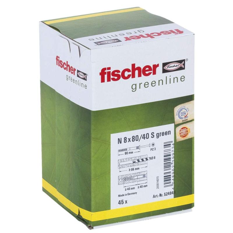 フィッシャー ハンマーフィックス N8X80/40 S グリーン 45個入り 524849外径(mm):8長さ(mm):80最大取付厚(mm):40穿孔深さ(mm):40下穴径(mm)コンクリート:8下穴径(mm)ALC:8ポリアミド樹脂P...