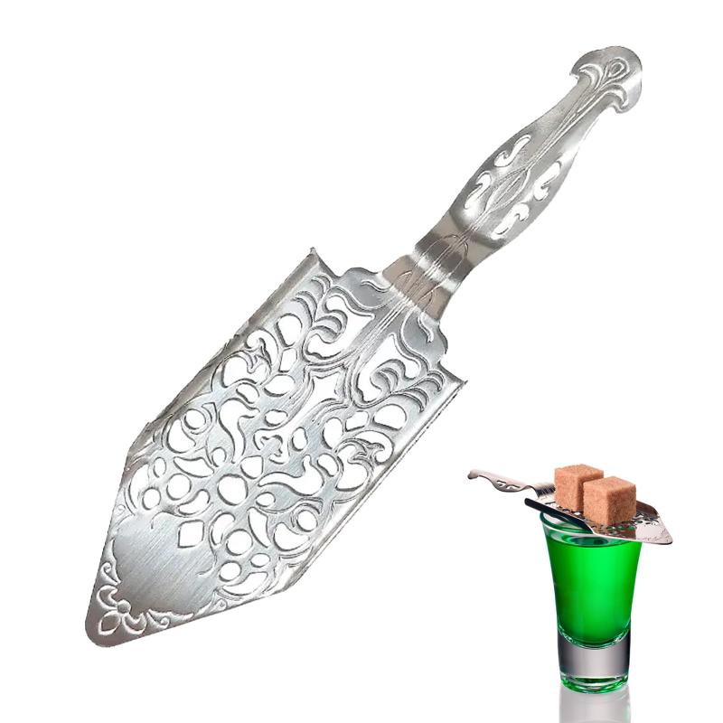 WOMLEX アブサントスプーン ステンレス鋼製, バーカクテル用, シュガースプーン, バーツール素材: 高品質ステンレス鋼製で耐久性に優れ、長期使用に適しています用途: アブサントの準備やカクテル作りに最適なデザインで、砂糖キューブの溶...