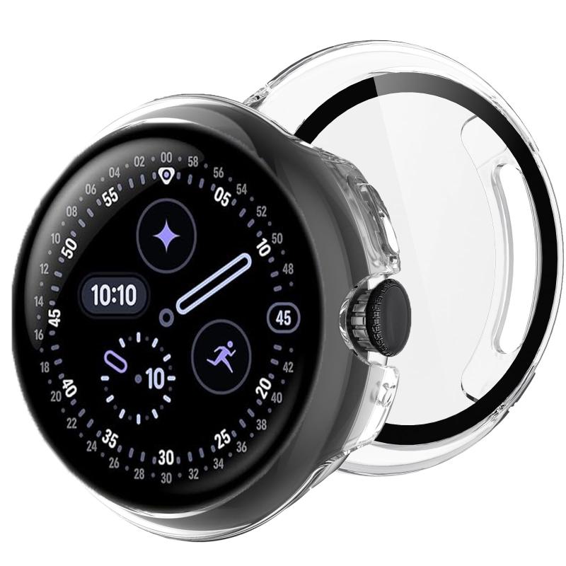 BUITFOU For Google Pixel Watch 4 カバー 41MM Pixel Watch 4 カバー 超薄型 PC+ガラス素材 一体型 全面保護 超薄型 装着簡単 耐衝撃 高透過率 指紋防止 傷防止（41MM,クリア）【対...