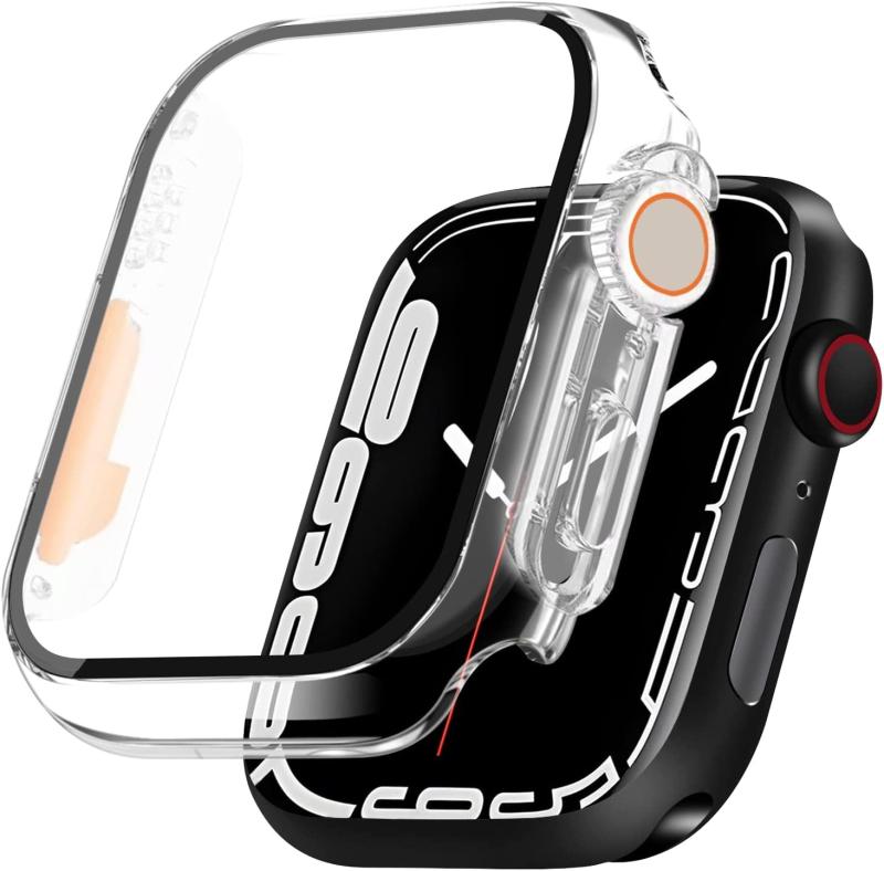 AMAPC for Apple Watch ケース 40mm 41mm 44mm 45mm 対応 と互換性があり 数秒で Ultra シリーズの外観に変換できます ガラスフィルム 一体型 apple watch 用 カバー アップルウォッチ...