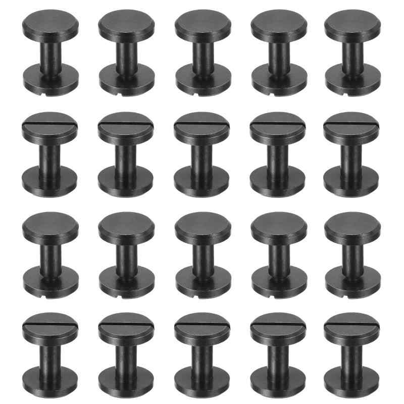 PATIKIL 50セット シカゴスクリュー 8mm L シカゴスクリュースロット付きバインディングポストスクリューボルトリベット 真鍮製 ファスナーコネクター レザーベルト スクラッ プブック フォト素材：真鍮；スクリューとポストのヘッド...