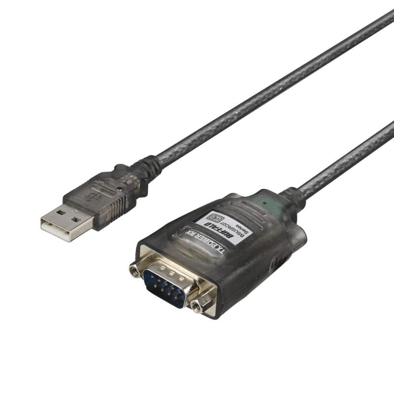 バッファロー USBシリアル変換ケーブル ブラックスケルトン 0.5m BSUSRC0705BS/N【対応機種】USB端子(Type-A)搭載のWindowsパソコン およびMac【コントローラー】FTDI製 FT231X【インターフェース...