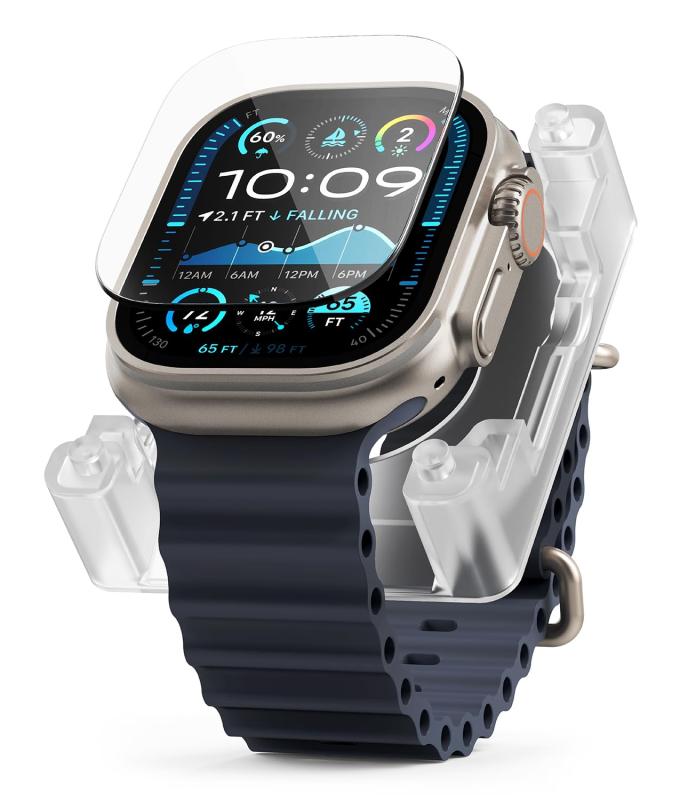 【Ringke】Apple Watch Ultra 3 / 2 / 1 ガラスフィルム EASY SLIDE TEMPERED GLASS FILM 硬度9H 画面保護 全面保護 液晶保護 保護ガラス 強化ガラス アップルウォッチウルトラ ...