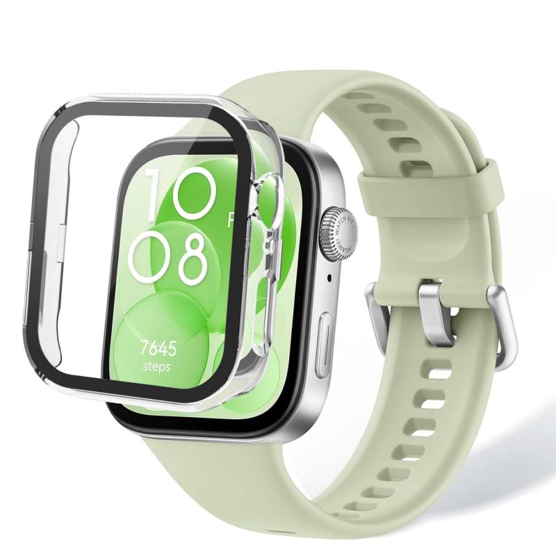 HUAWEI WATCH FIT3 用 ケース カバー ガラスフイルム一体型ケース 【NOUKAJU】 For HUAWEI WATCH FIT3 スマートウォッチ ケース 保護フィルム 一体 保護ケース PC+強化ガラスフ 保護 カバー ...