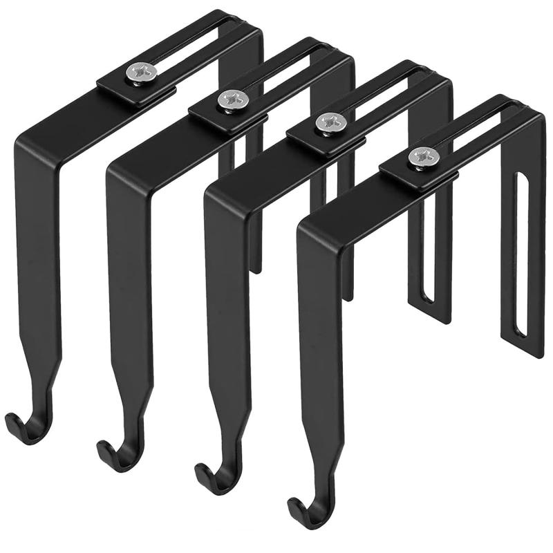 Mult パーテーションフック ドアハンガー オフィス 間仕切り ドアフック 幅35~62mm対応 4個組 ブラック仕様：オフィス間仕切りフックサイズ(約)：幅12mm×奥40mm×高81mm。厚さが約35～62mmまでの戸棚のドアや折れ戸...