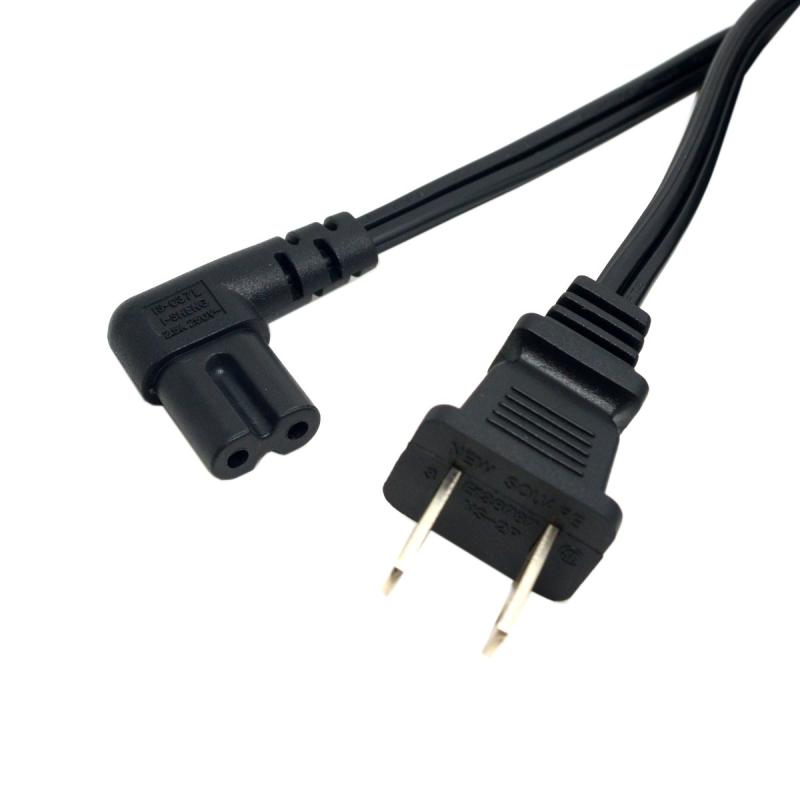 JSER USA 2ピンオスから90度直角IEC 320 C7電源供給 220V 10A 最大コードケーブル 100cmUSA 2ピンオス→90度角度IEC 320 C7電源コードケーブル 1m。定格最大10A AC 125V ACまたは2...