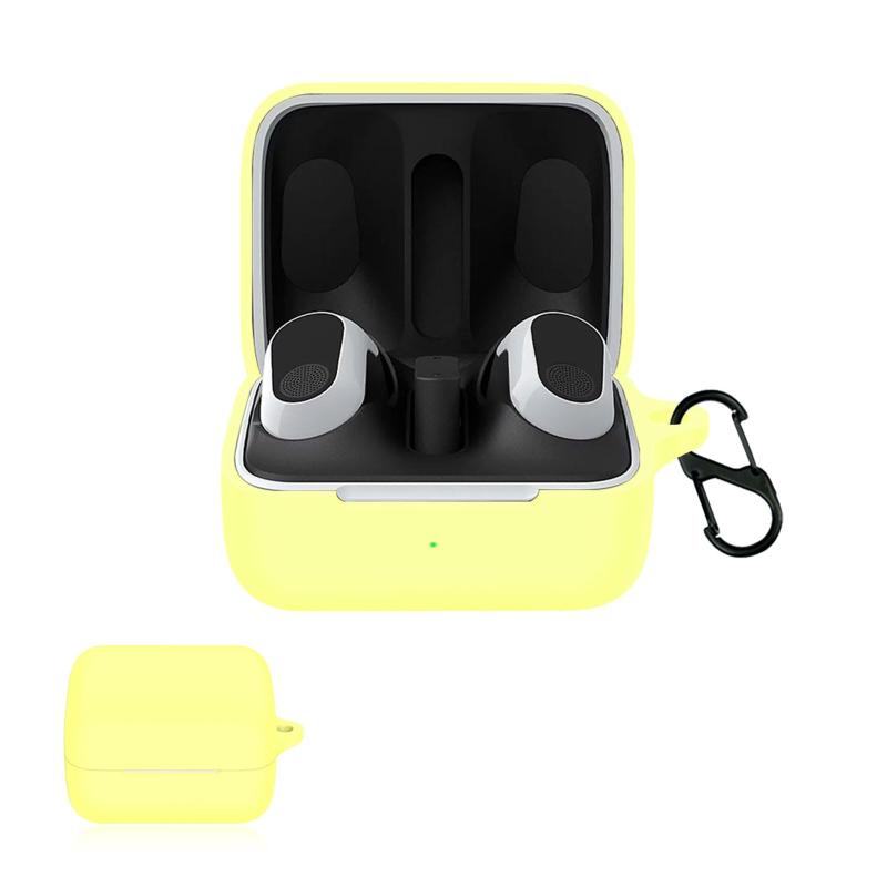 For INZONE Buds: WF-G700N ケース シリコン 専用 収納カバー 全面保護 充電便利 カラビナ 紛失防止 滑り止め AUDASO 軽量 キズ防止 スリム 薄型 旅行 耐衝撃 防塵 保護ケース