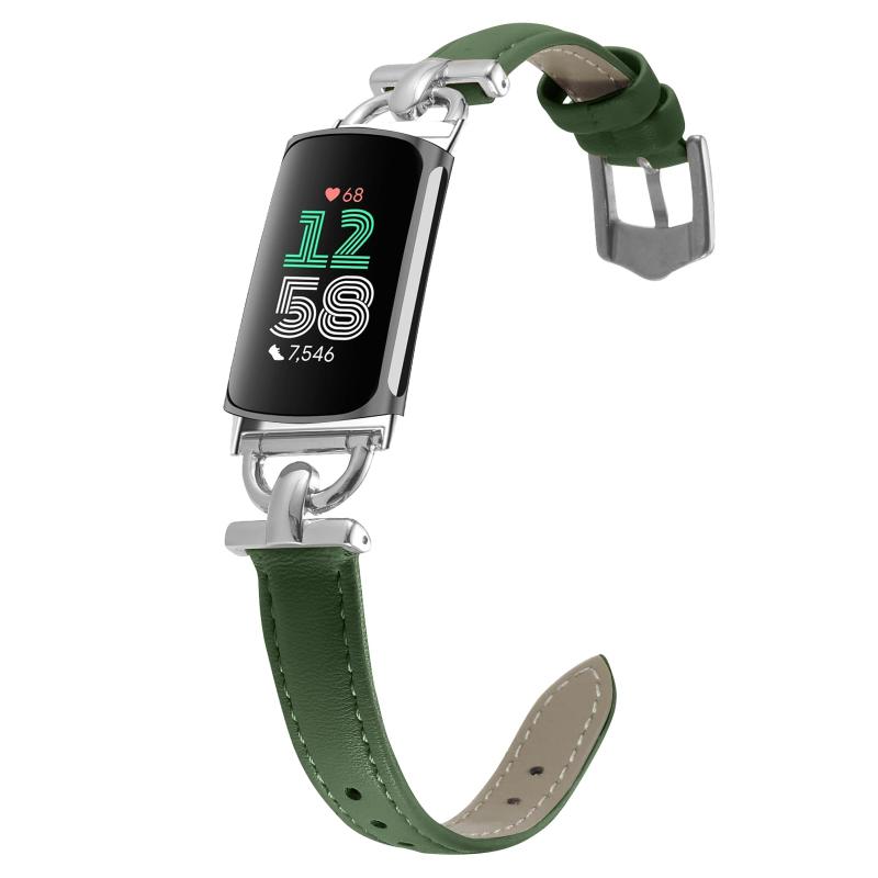 [LanQii] レザーバンド 用の Fitbit charge 6/ 用の Fitbit charge 5 対応 バンド レザー素材 ベルト ソフト 柔らかい かわいい ビジネス風 交換ベルト レディース 革製ストラップ 用の Fitbi...