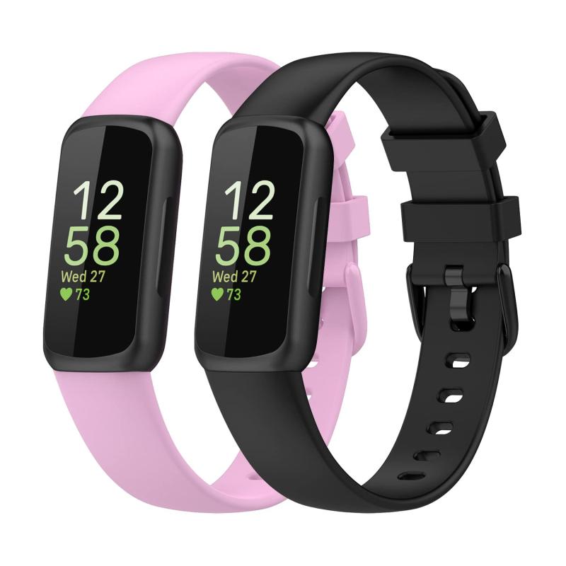 [2 Pack] NOOETAH バンド 適応 Compatible for Fitbit Inspire 3 フレキシブルシリカゲル交換用 ベルト互換モデル：Fitbit Inspire 3 のみに対応。ベルトは良質な天然合成シリカゲルで...