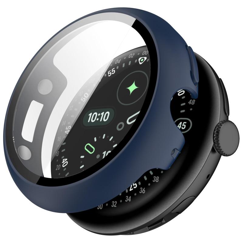 FINON for Google Pixel Watch 4 41mm 用 ケース ガラスフィルム 一体型 用 ケース 軽量 簡易脱着 シンプル (ネイビー)対応機種：Google Pixel Watch 4 41mm特徴や注意点：画面の操...