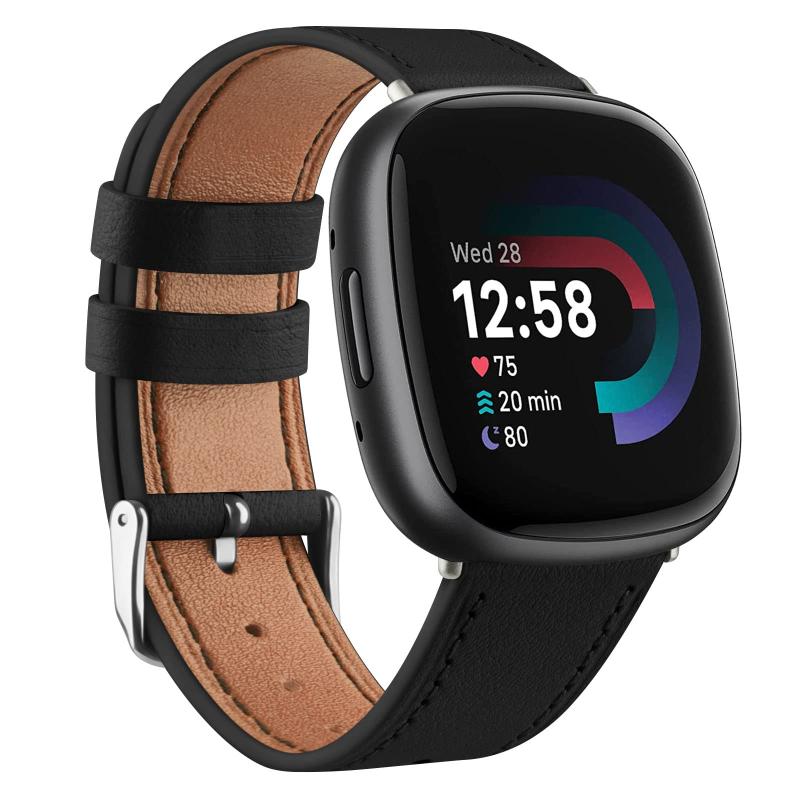 ナイロン本革バンド男性女性交換用対応Fitbit Versa4バンド&amp;Fitbit Versa3バンド&amp;Fitbit Sense2 バンド&amp;Fitbit Senseバンド 交換 用スポーツバンド女性男性用バンド、本革...