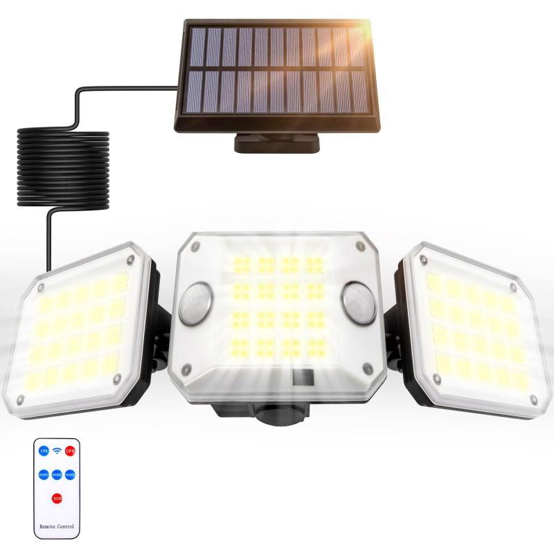 ソーラーライト 屋外 防水 センサーライト 超高輝度 5M延長コード 屋内使用 IP65防水 人感 自動点灯/消灯