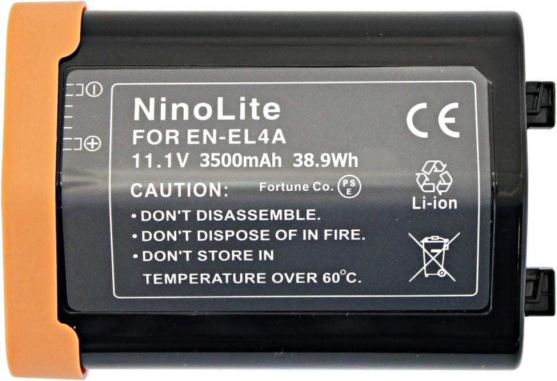 NinoLite EN-EL4a / EN-EL4 互換 バッテリー ニコン カメラ D3X D3S D3 D2H D2HS D2X D2XS D700 D300S D300 F6 等対応