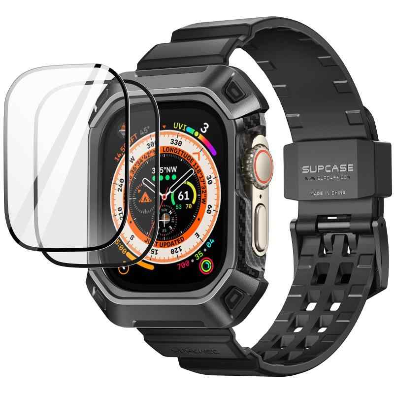 SUPCASE Unicorn Beetle Proケース Apple Watch Ultra 49mm (2022)用に設計された[スクリーンプロテクター2枚入り]ストラップバンド付き頑丈な保護ケースApple Watch Ultraケー...