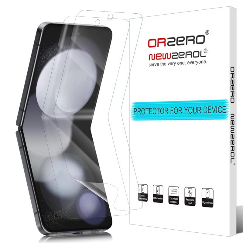 Newzerol 【2枚】 For Galaxy Z Flip5 フィルム【全面保護・気泡消失・高透過率・指紋防止・自動吸着】ギャラクシーZ Flip 5保護フィルム